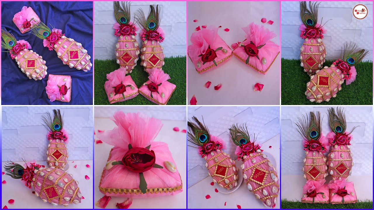 Cowrie shell shreefal decoration for indian wedding rituals || શ્રીફળ ...