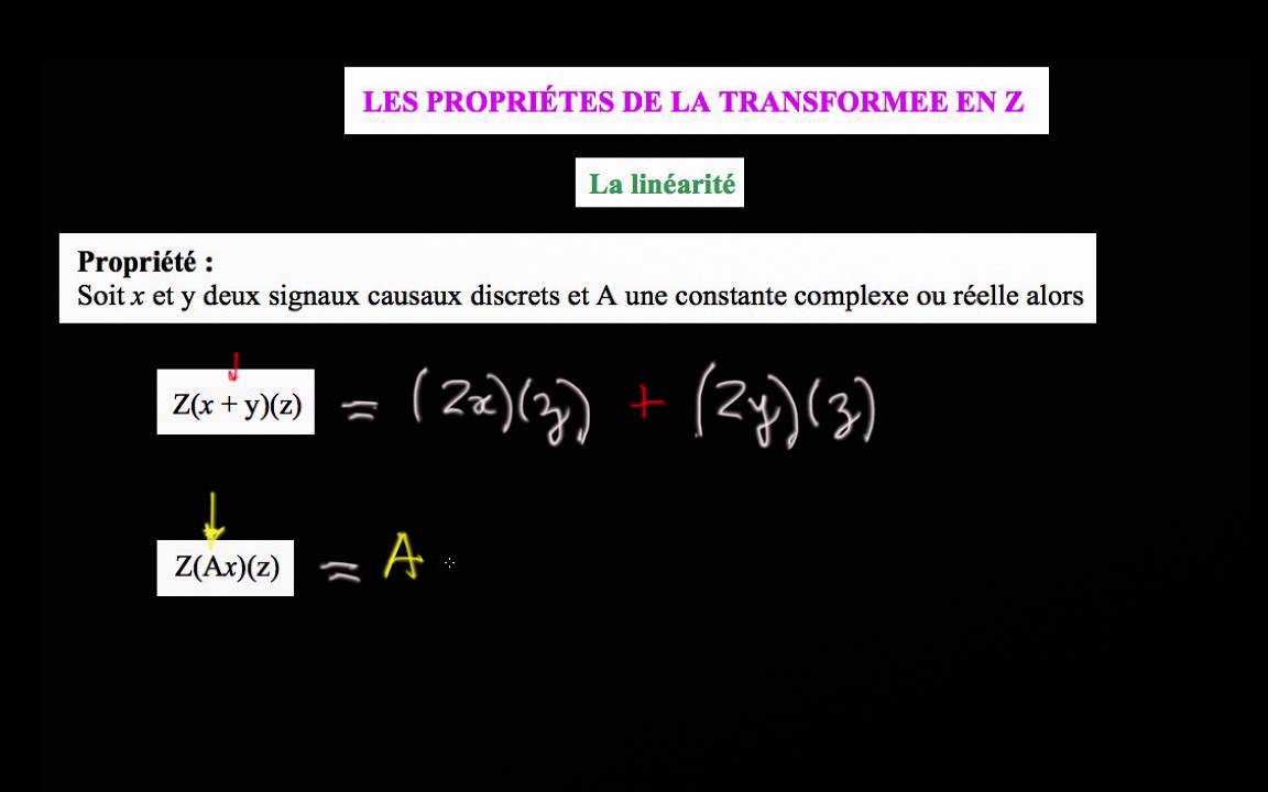 Propriété de linéarité de la transformée en Z. - YouTube