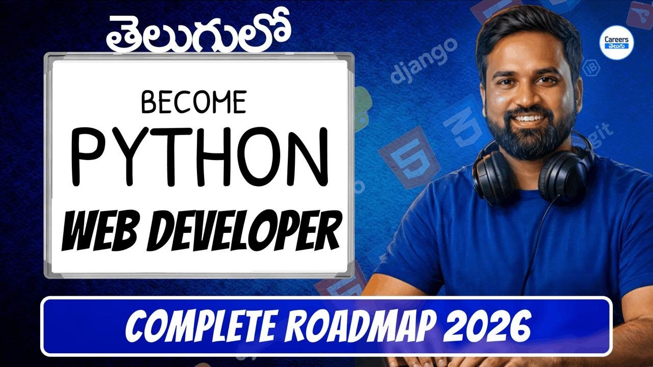 Python Web Development Roadmap 2026 in Telugu | Python, HTML, CSS, JS ...