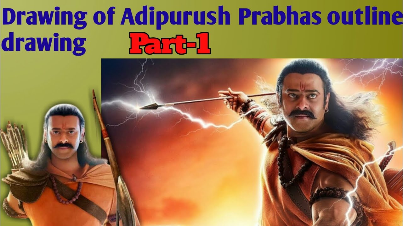 adipurush prabhas outline drawing tutorial part-1 - YouTube