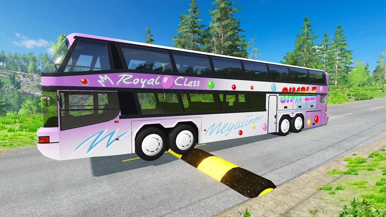 Trucks And BUS vs MASSIVE SPEED BUMPS #7 - BeamNG.Drive - YouTube
