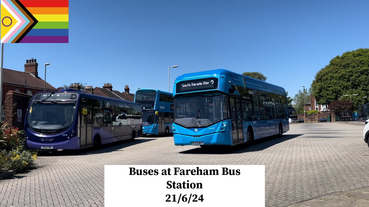 Buses at Fareham Bus Station 21/6/24 - YouTube