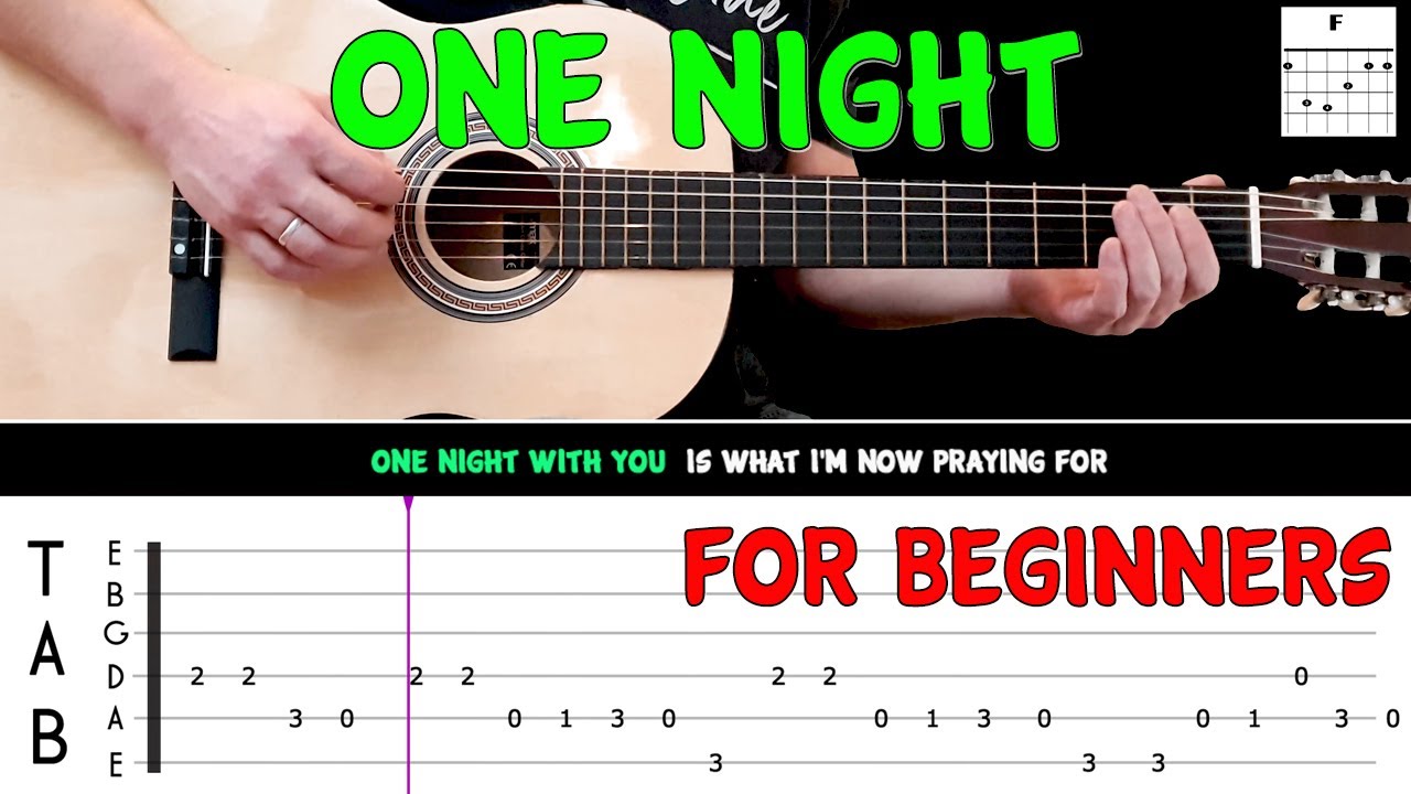 ONE NIGHT | Easy guitar melody lesson for beginners (with tabs) - Elvis ...
