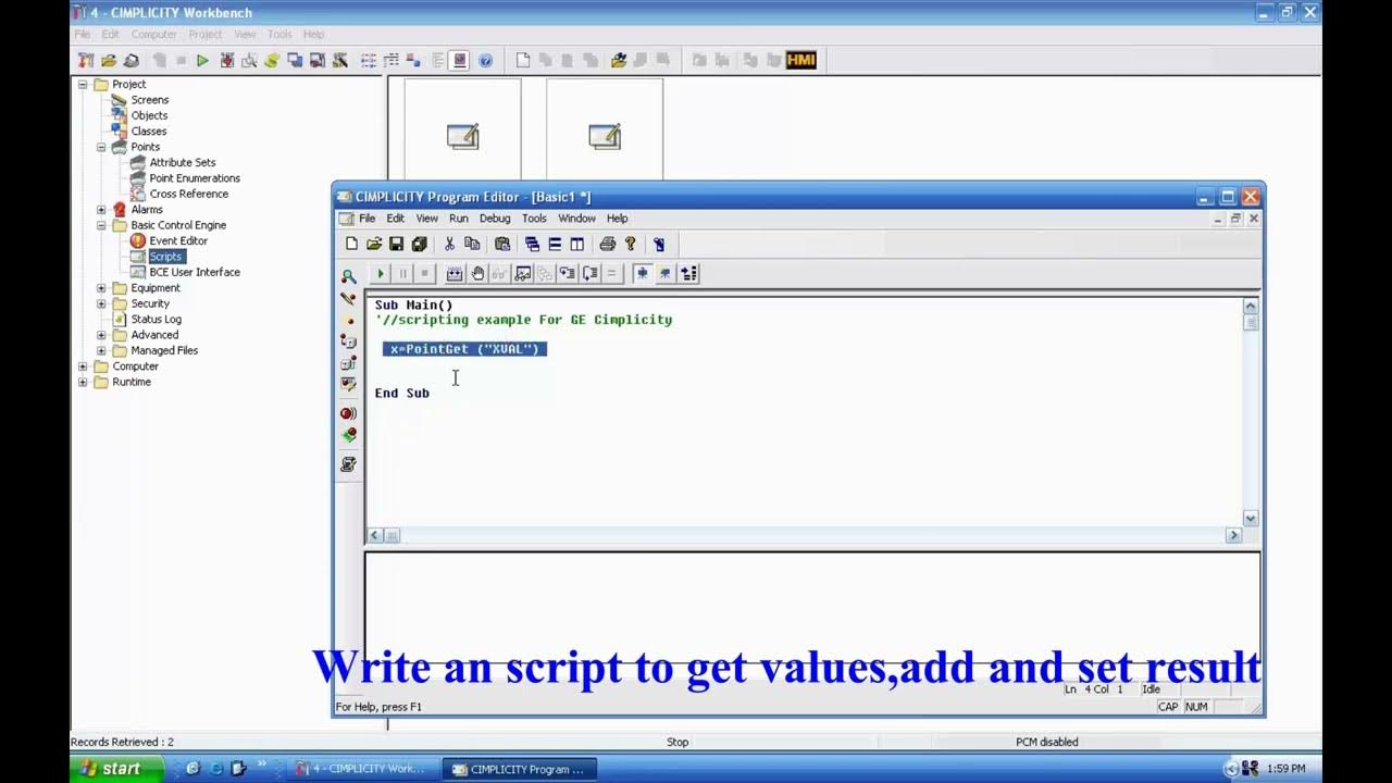 GE CIMPLICITY SCADA Tutorial - Script for Value Change - YouTube