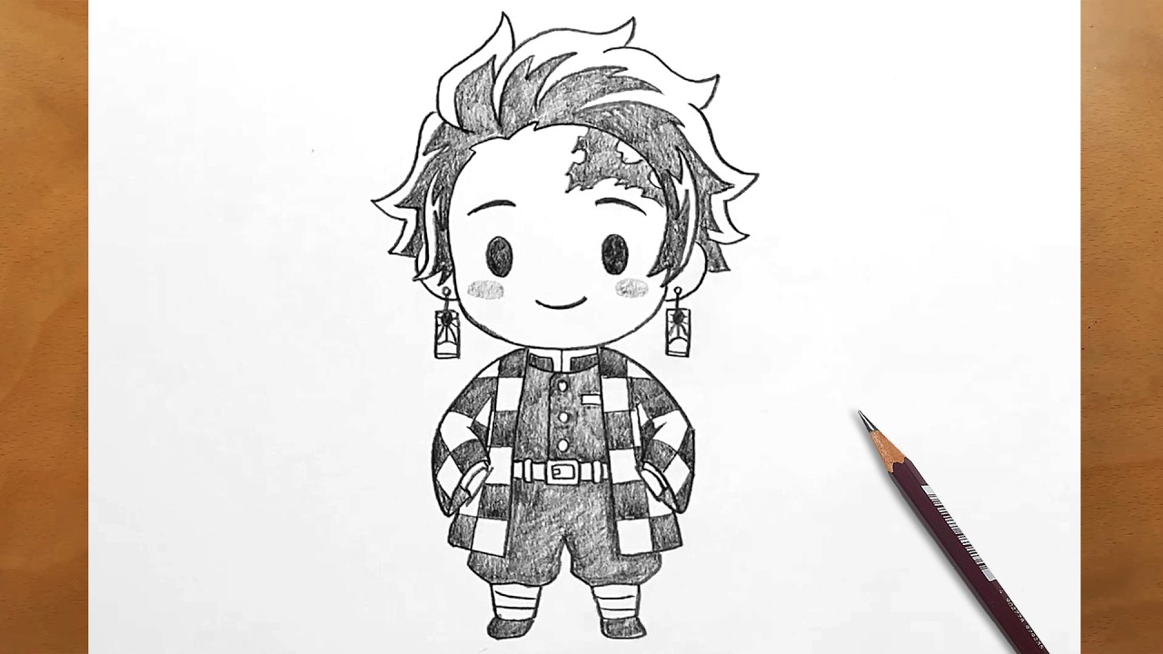How to Draw Tanjiro Kamado Chibi Step by Step | Easy Anime Drawing ...