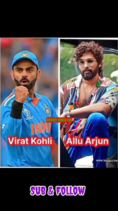 Virat Kohli Vs Allu Arjun 😍 ️😘 #shorts #indian #cricketer #handsome #south #cute #actor # ...