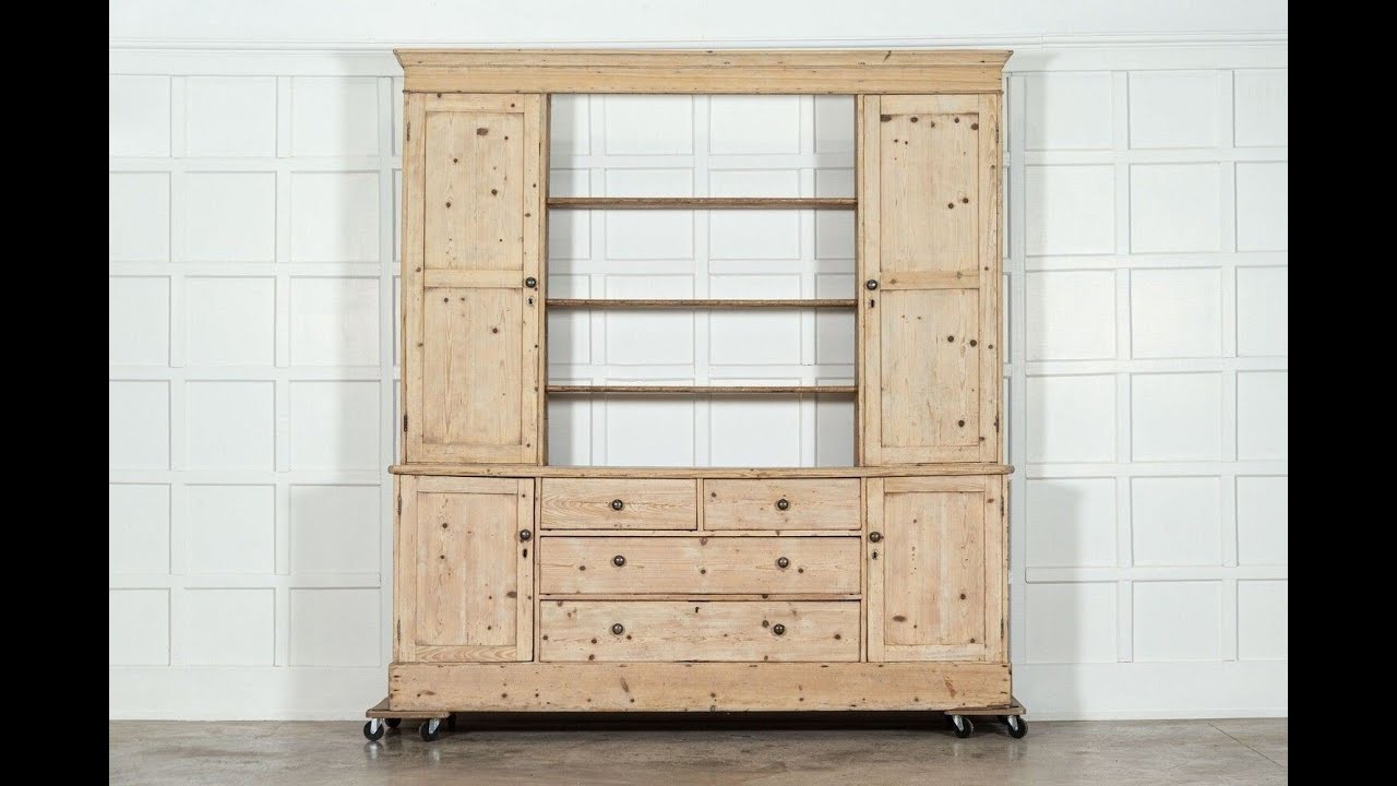 Large English 19thC Pine Open Back Dresser - YouTube