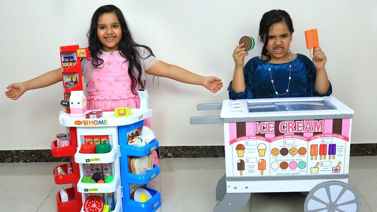 shafa and Soso open supermarket toys 샤 파와 소소 오픈 슈퍼마켓 - YouTube
