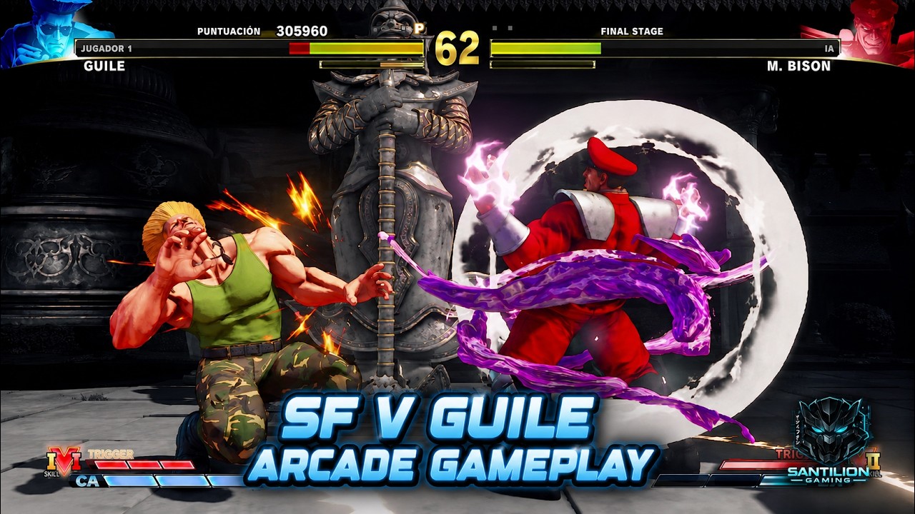 Street Fighter V Guile Arcade Mode Hard Difficulty. SF2 Version - YouTube