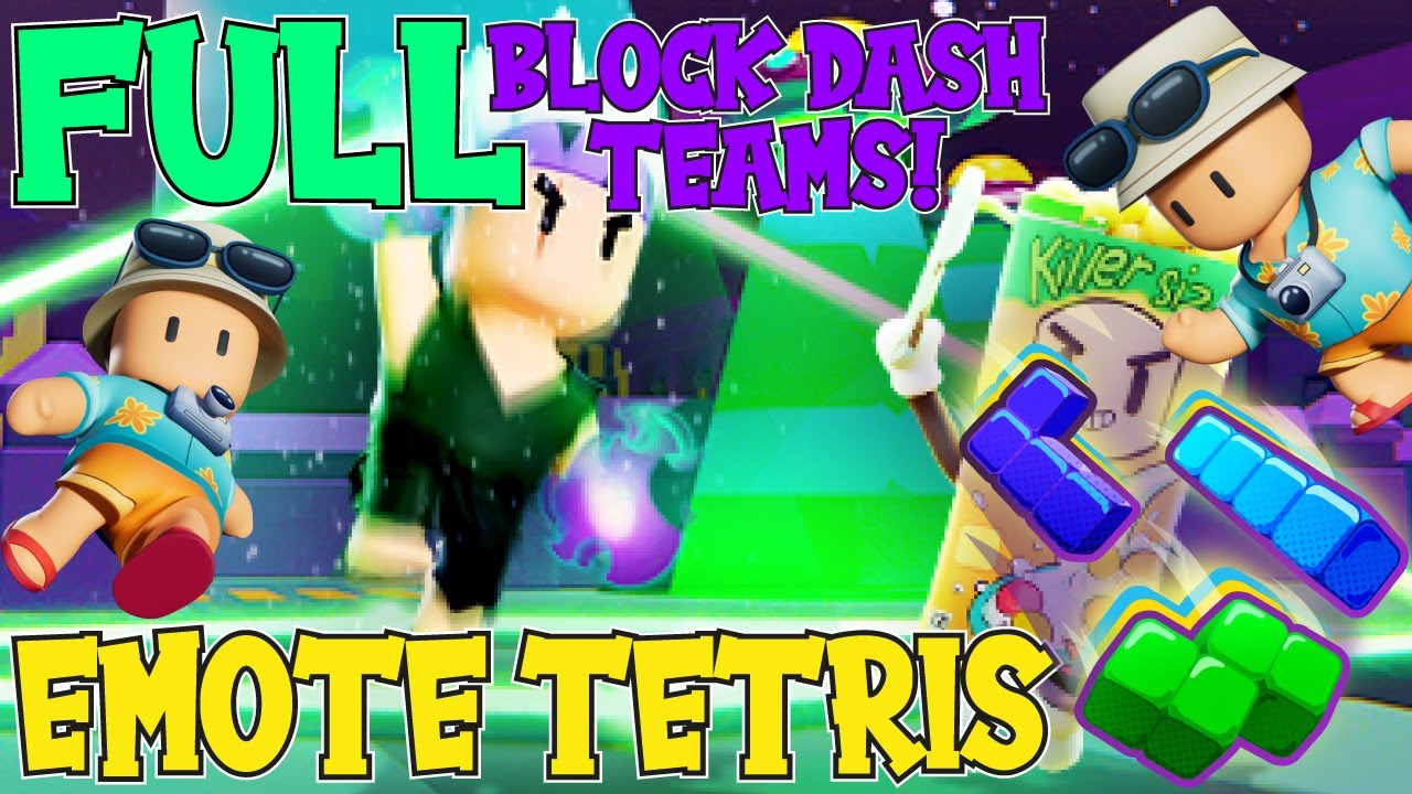 REGALANDO EL EMOTE DE TETRIS🧱 FULL BLOCK DASH TEAMS Y RACES🕹️ # ...