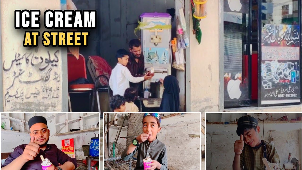 Ice cream making and Eating At Street | Pakistan Local Street Food ...