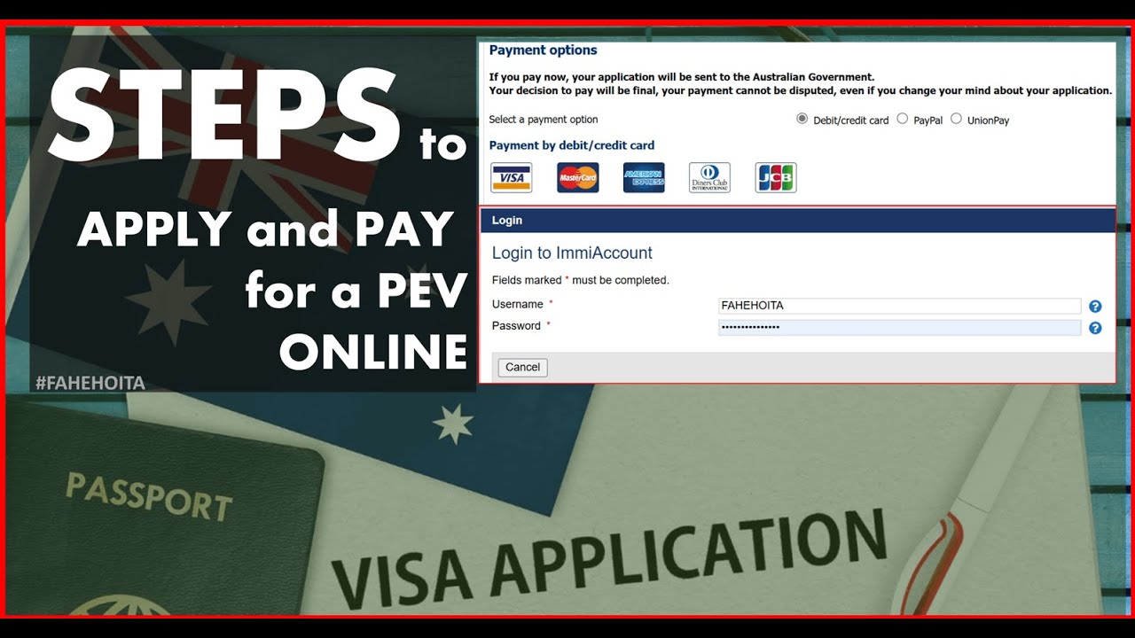 How to Apply for a PEV via Immi Account | #fahehoita - YouTube