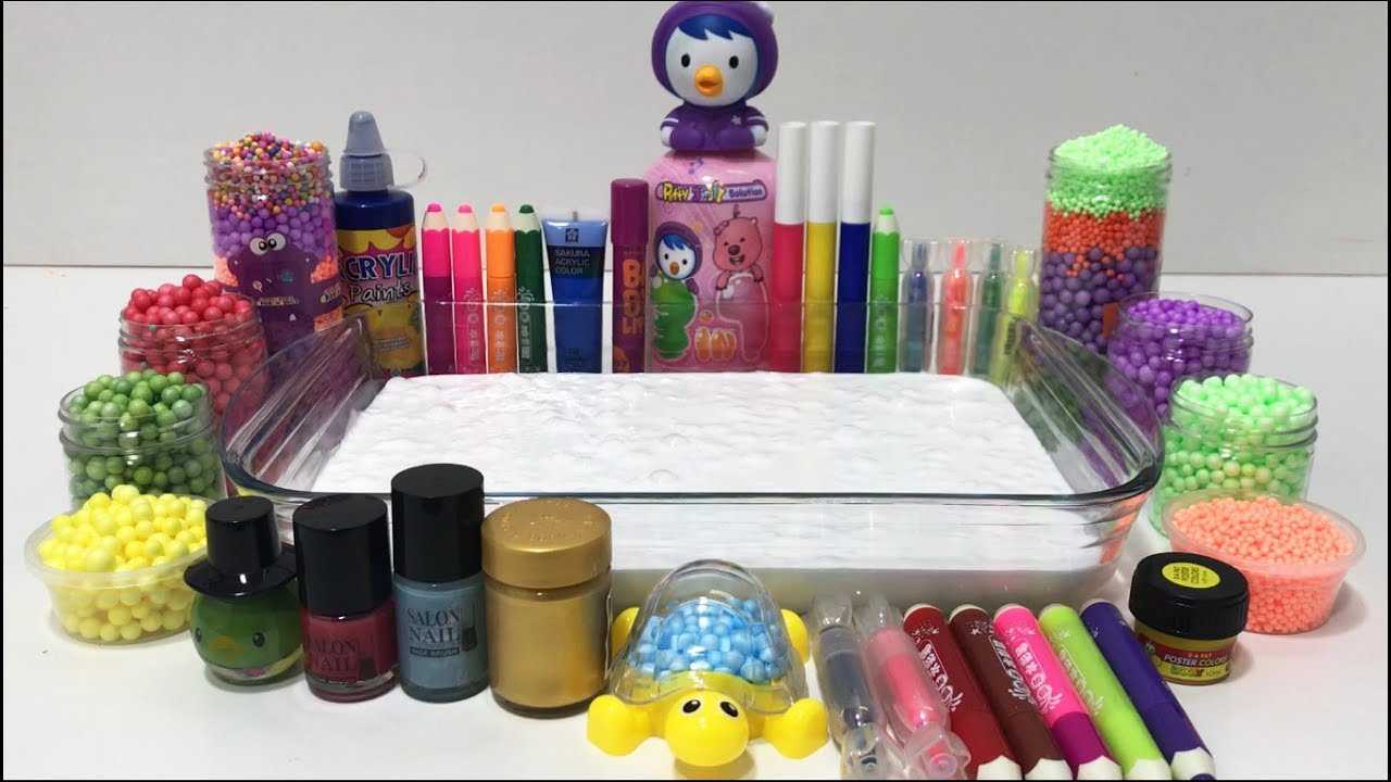Mixing Floam And Colors Into Fluffy Slime - Most Satisfying Slime Video ...
