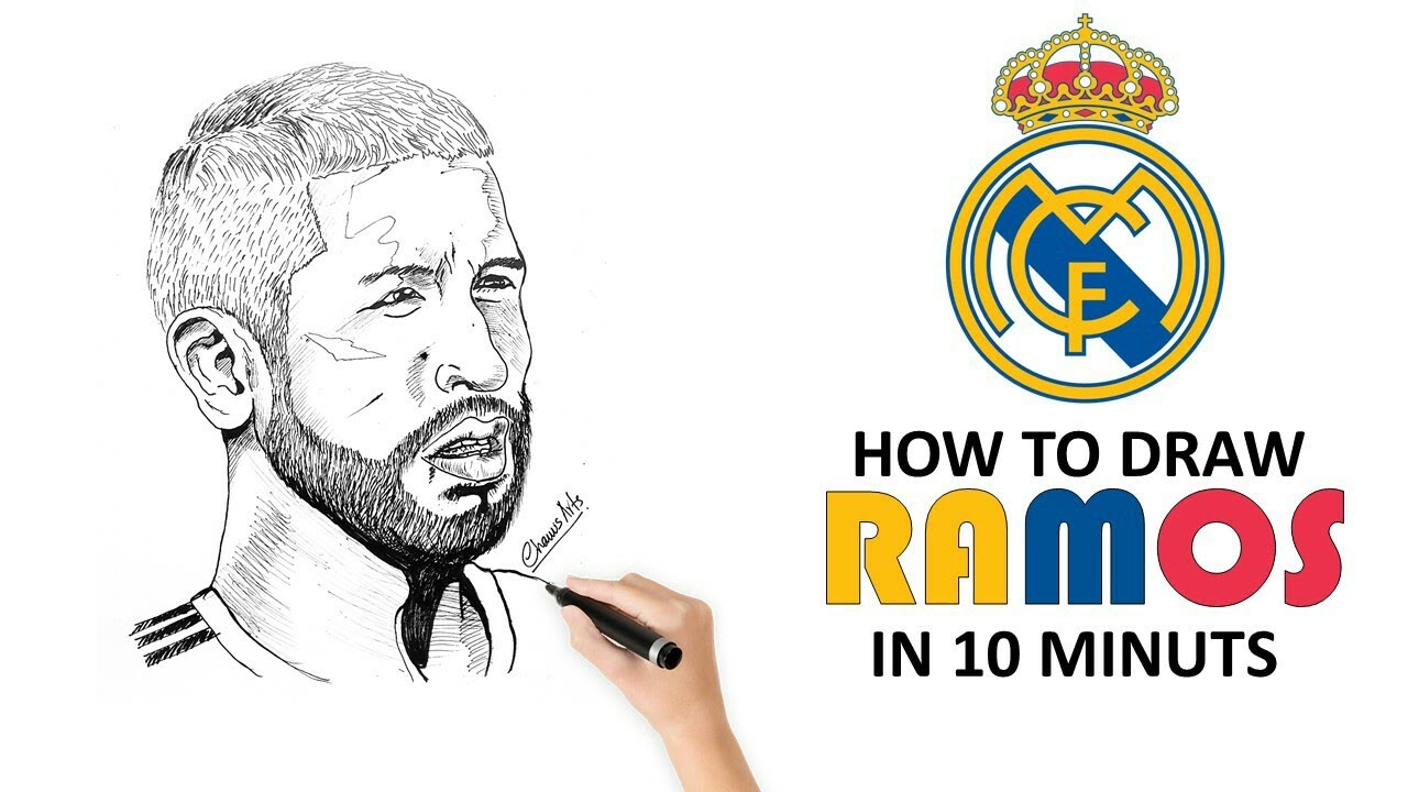 How to Draw Sergio Ramos - By chami's Arts - YouTube