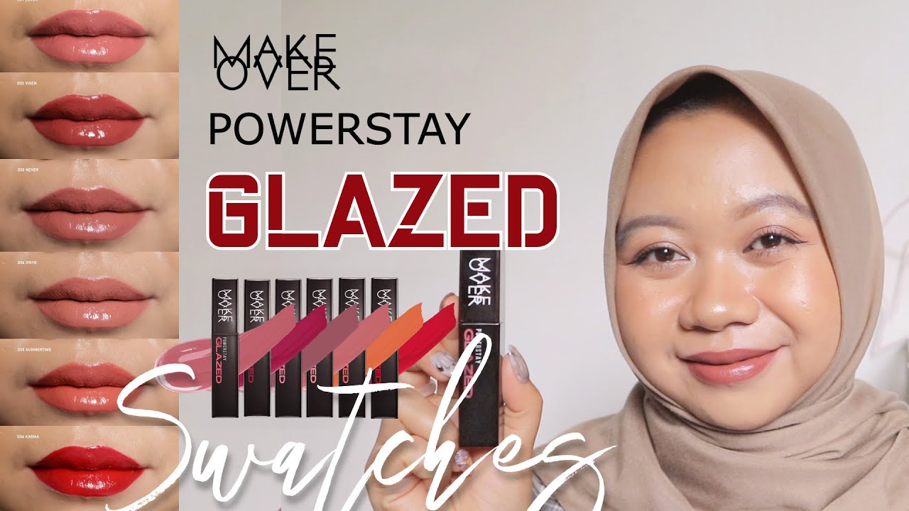 MAKEOVER POWERSTAY GLAZED NO 1-6 SWATCHES PART 1 - YouTube