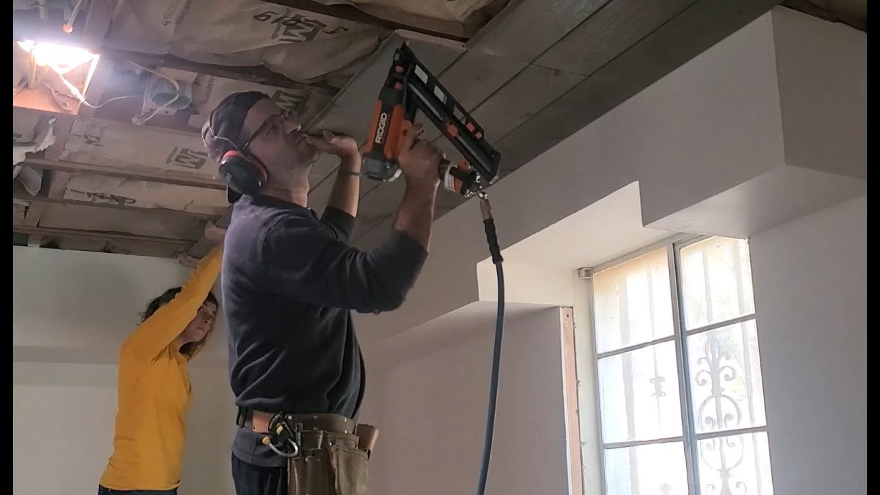 Episode 92 Installing tongue and groove ceiling - YouTube