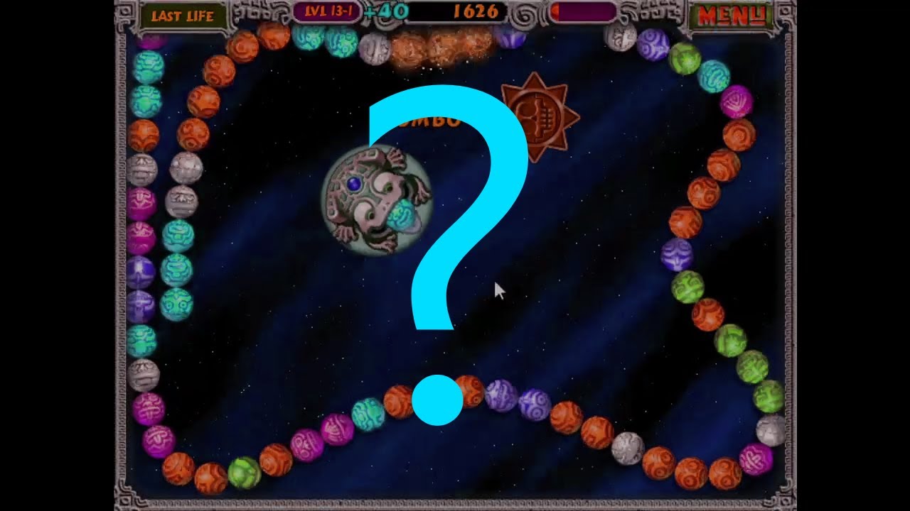 Zuma Deluxe: a different way of "completing" 13-1 - YouTube