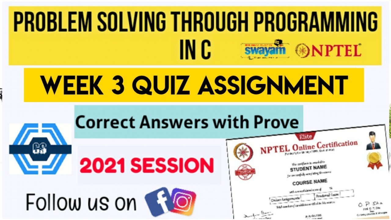 Problem Solving Through Programming In C Week 3 Answers 2021 Nptel Youtube
