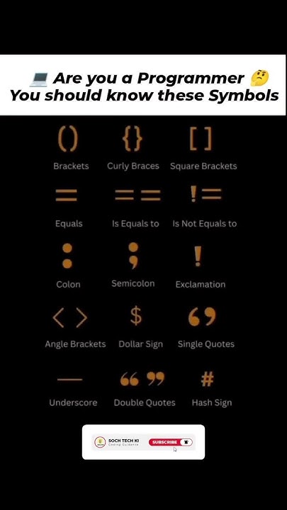 You Should Know These Symbols! ⚠️💡 | Basic Coding & Tech Symbols #coding #viral #shorts # ...