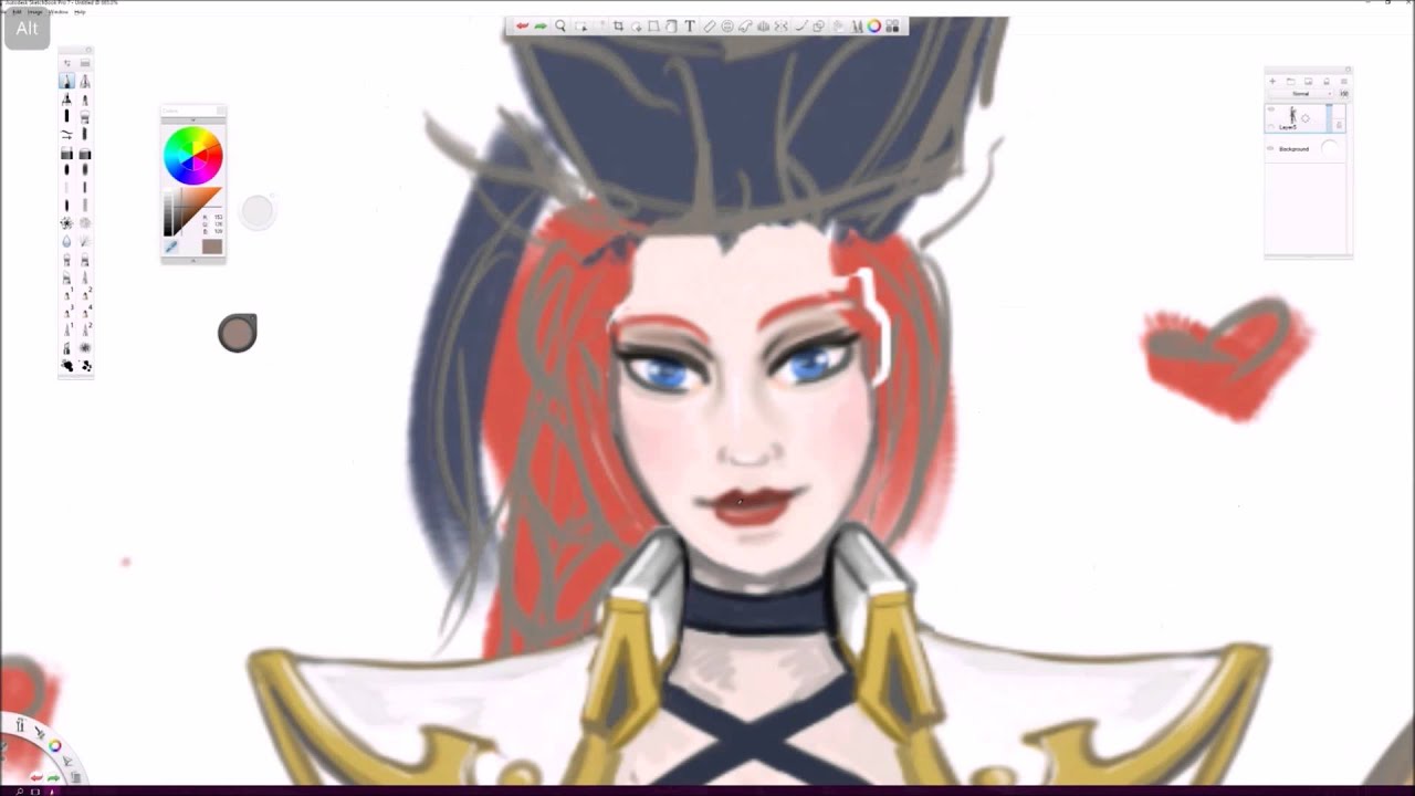 Drawing Miss Fortune from league of legends and myself :D - YouTube