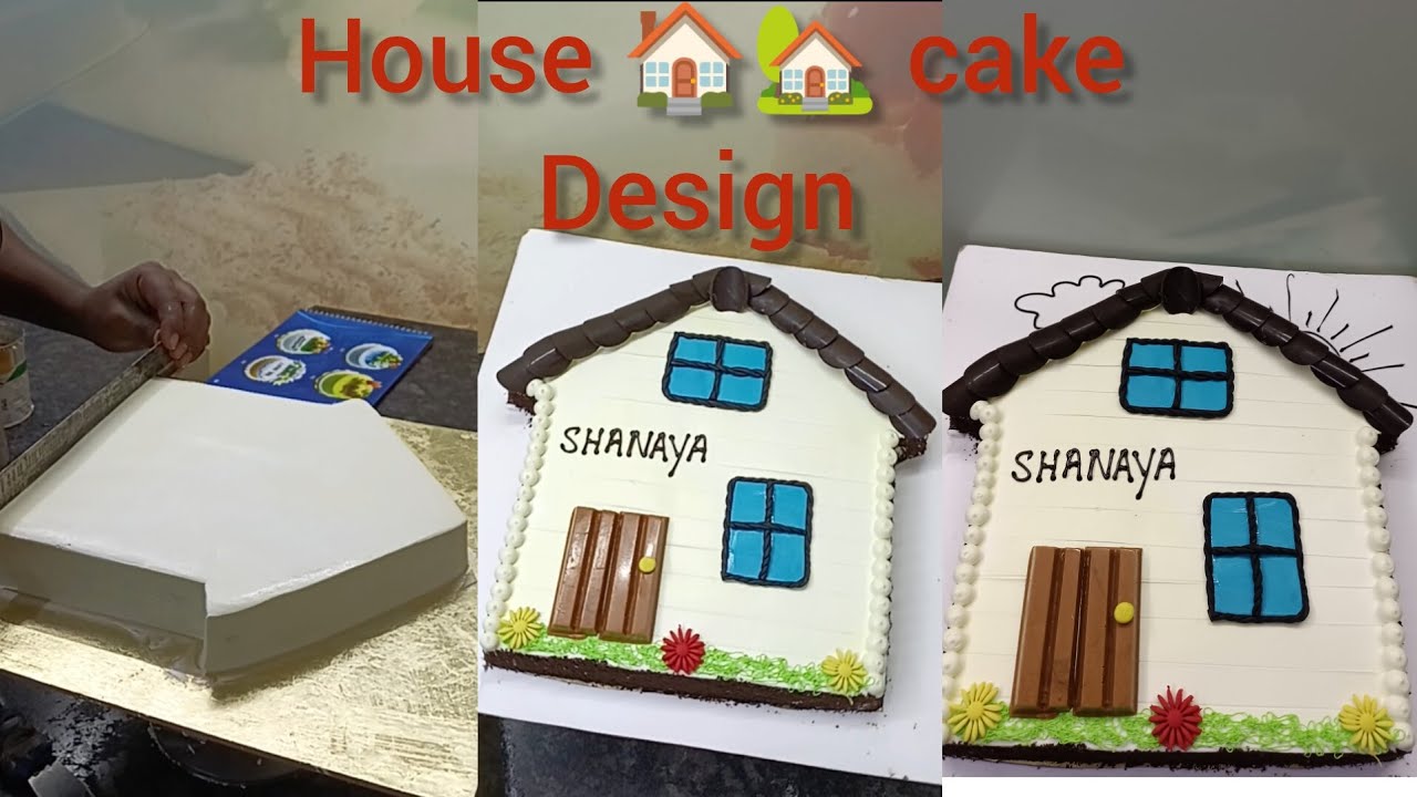 simple house 🏠🏡 cake design easy decorations happy birthday new house ...