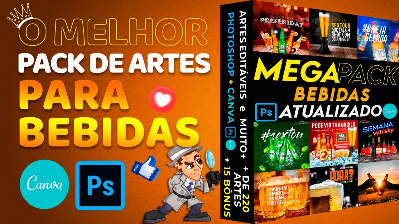 Pack Instagram Para Bebidas 230 Artes Editáveis de Bebidas + 15 Brindes ...