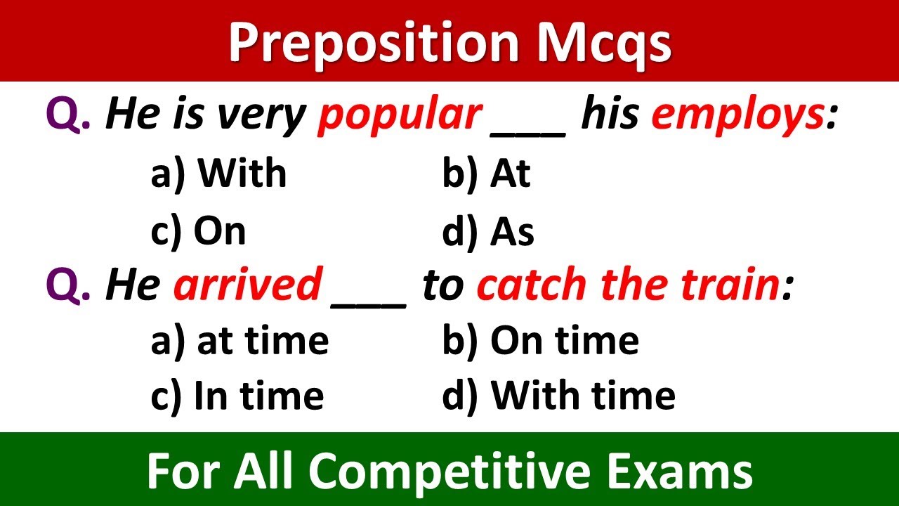 Preposition Mcqs | Preposition | Preposition Quiz | Preposition ...