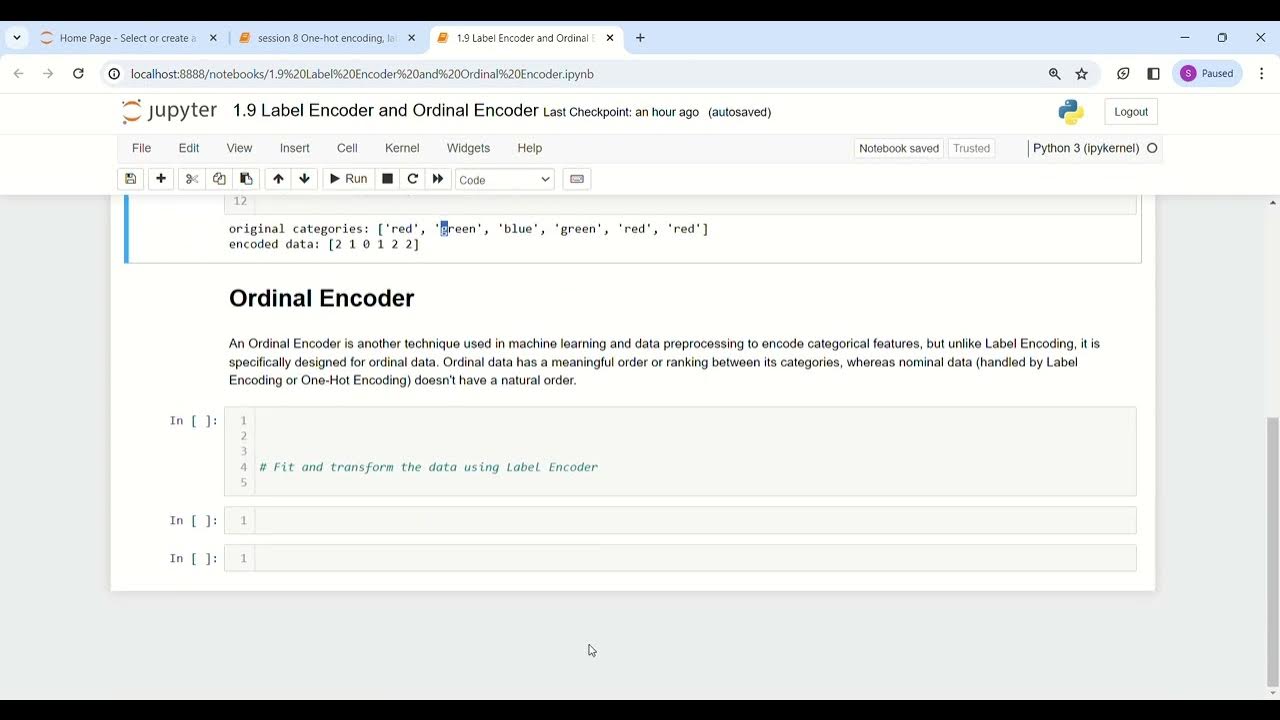 1 9 LabelEncoder and Ordinal Encoder - YouTube