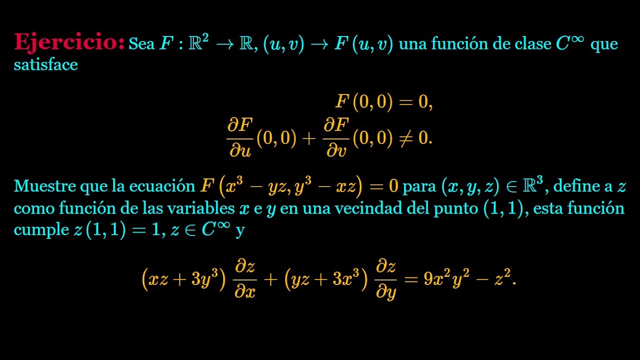 Ejercicio teorema de la función implícita (ejercicio 1) - YouTube