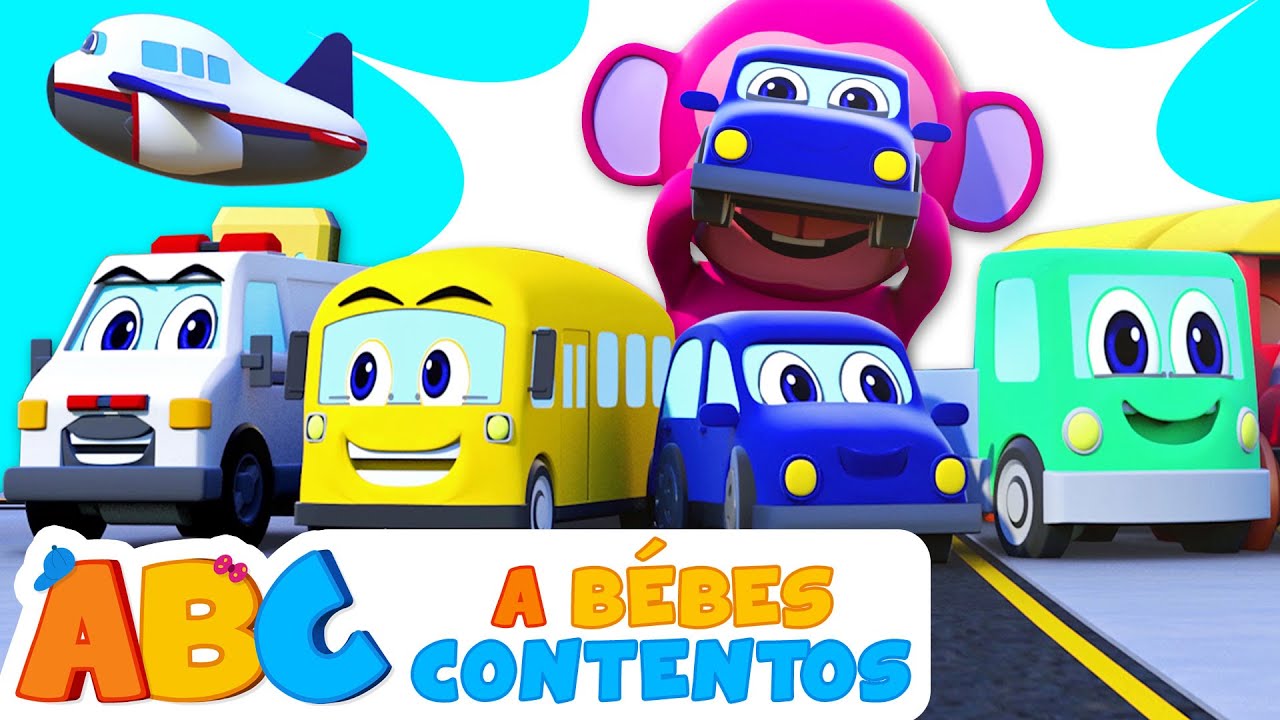 A Bebés Contentos | 5 Autobuses Saltando en la Carretera - Canciones ...