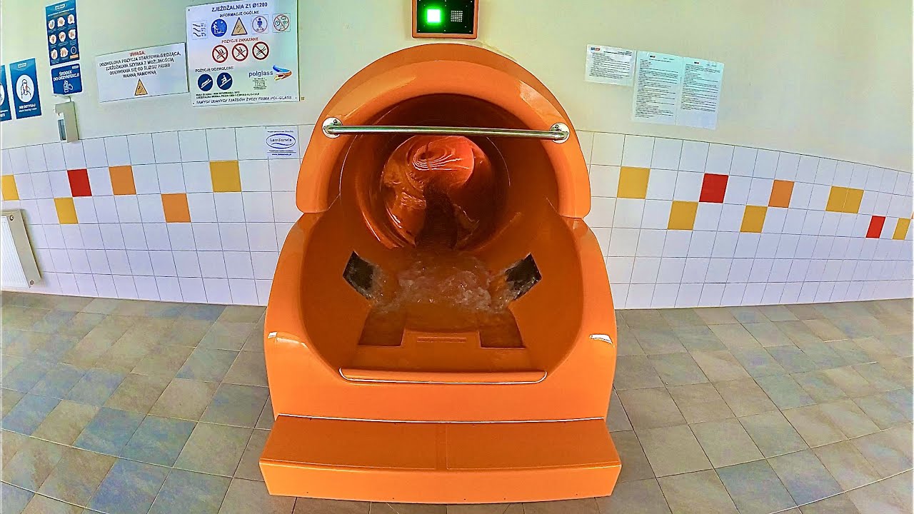 Aquadrom Ruda Śląska - Orange Tube Water Slide - YouTube