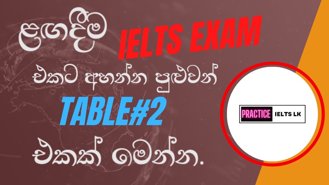 Predicted IELTS Task 01_Table#2 Sinhala - YouTube