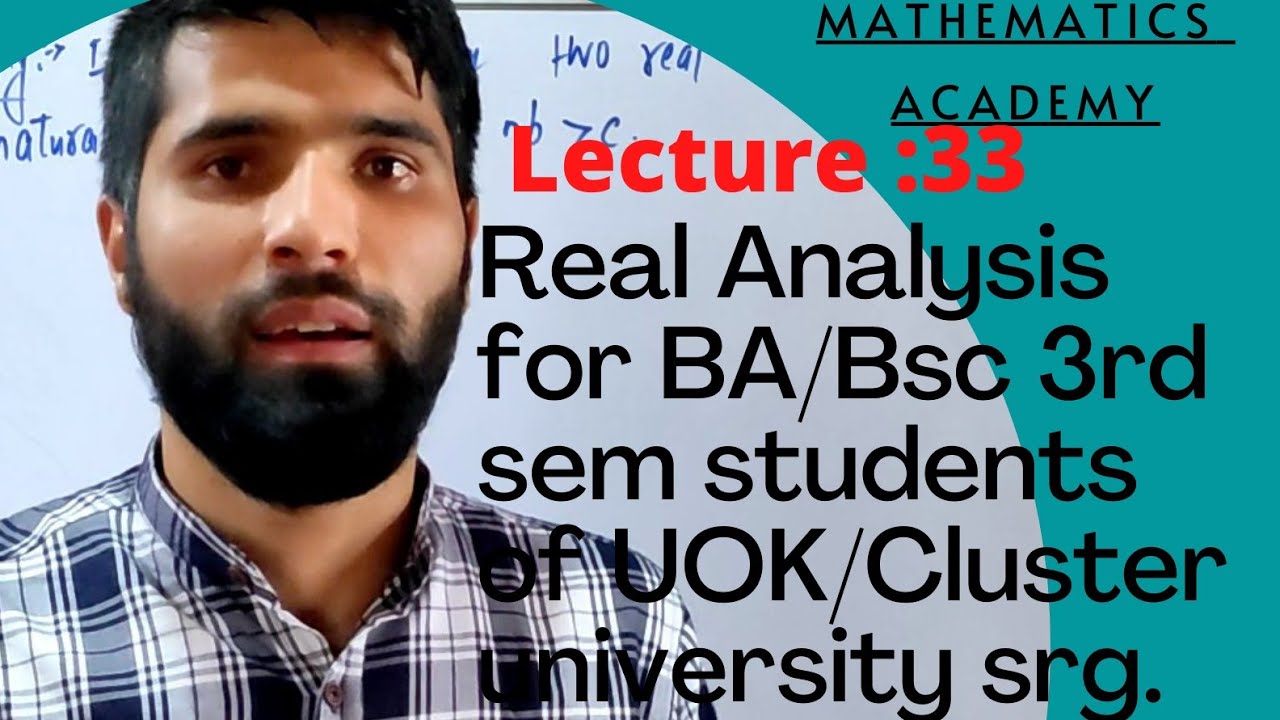 Comparison Test|Real Analysis| BA-BSc: Lec:33 - YouTube