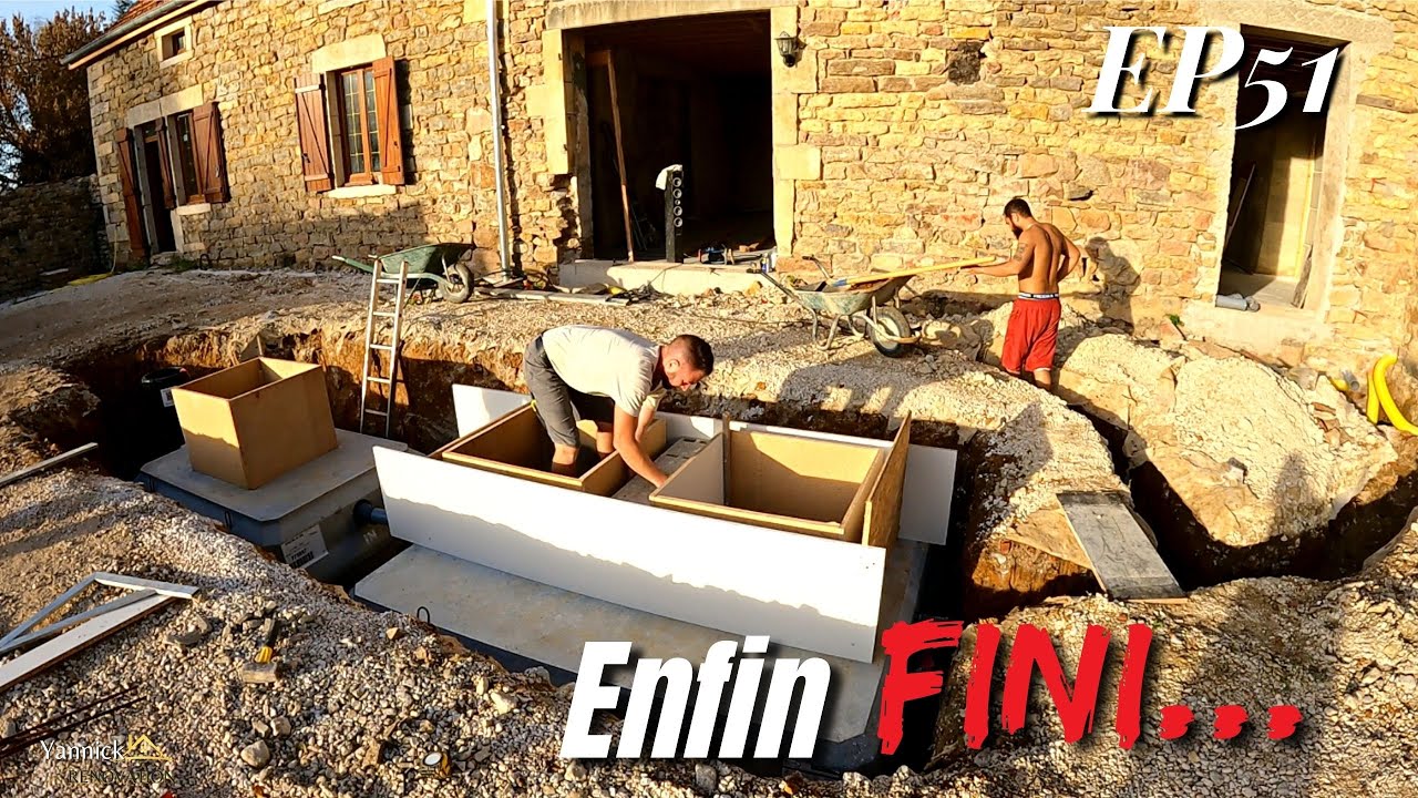 fosse septique fini! raccordement et coffrage des regards EP 51 - YouTube
