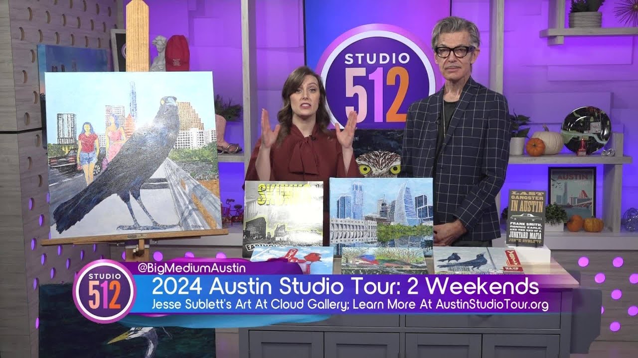 Jesse Sublett's Art At Cloud Gallery For Austin Studio Tour - YouTube