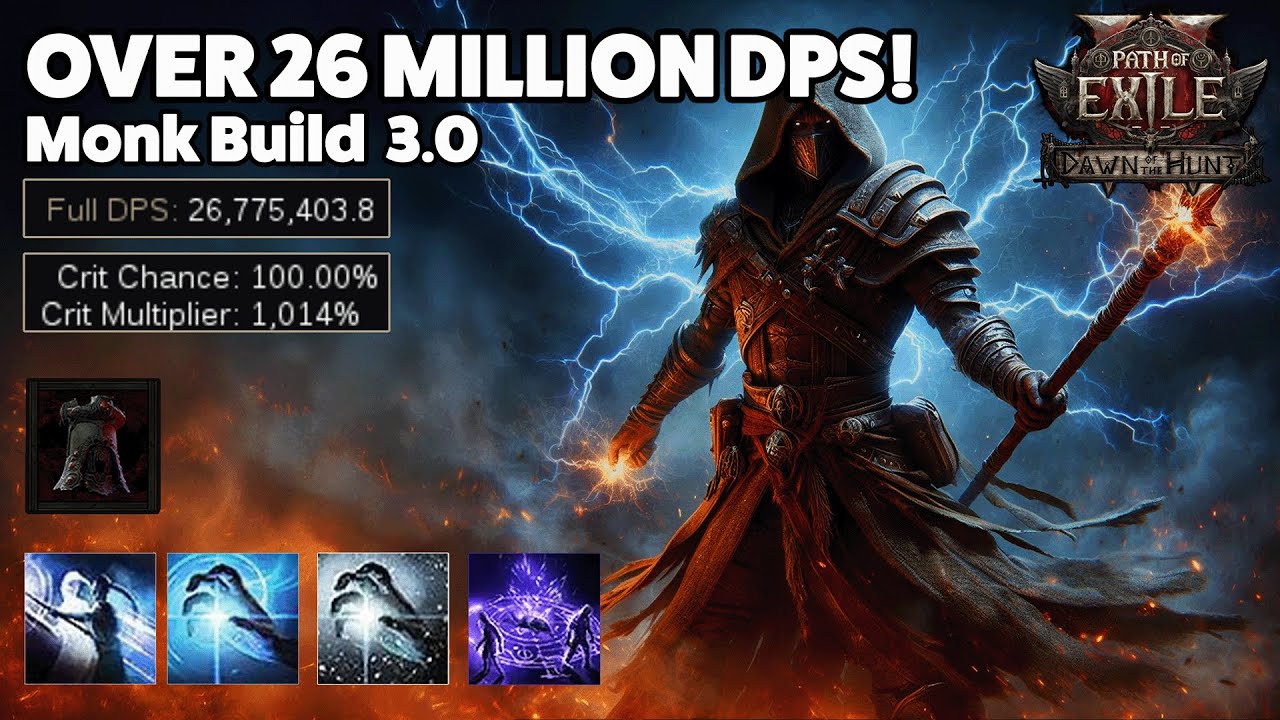 26 MILLION DPS! The Deepest Tower = FREE DPS - Monk Build 3.0 💀🔥| PoE2 ...