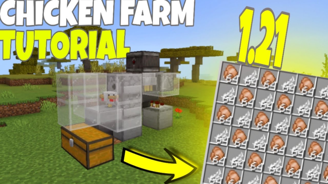 THE EASIEST CHICKEN FARM TUTORIAL 1.21 UPDATE - YouTube