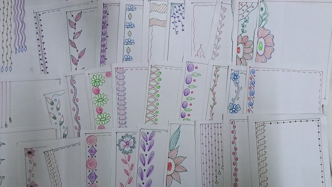 32 unique border design for project #art - YouTube