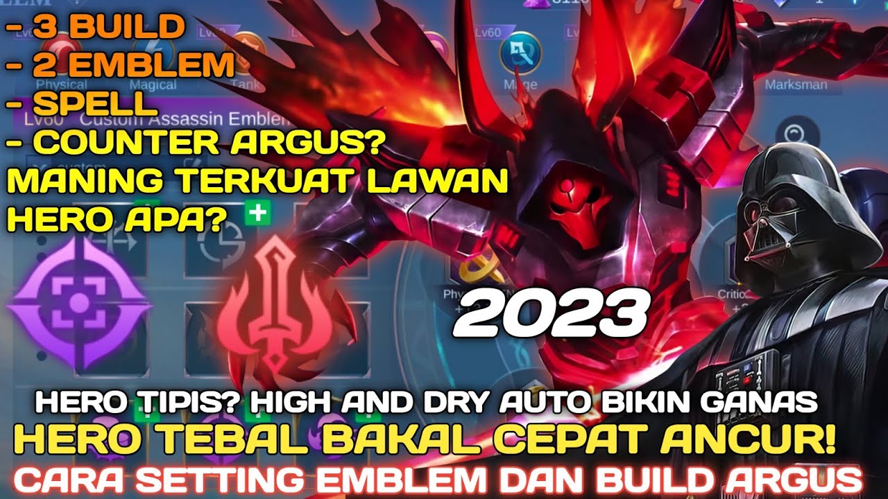 BARU! CARA SETTING EMBLEM DAN BUILD ARGUS PALING SAKIT 2023 | EMBLEM ...