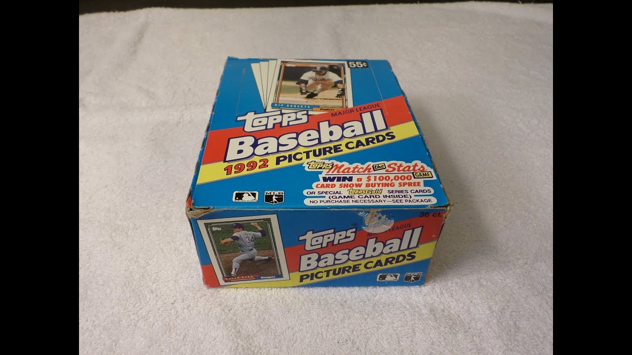 Opening a Box of 1992 Topps Baseball Cards Part 2 - YouTube