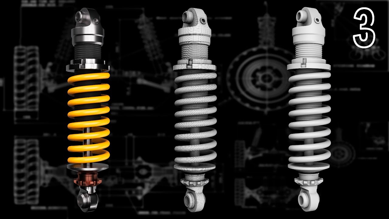 shock absorber (model and animation) part 3 | амортизатор (модель и ...