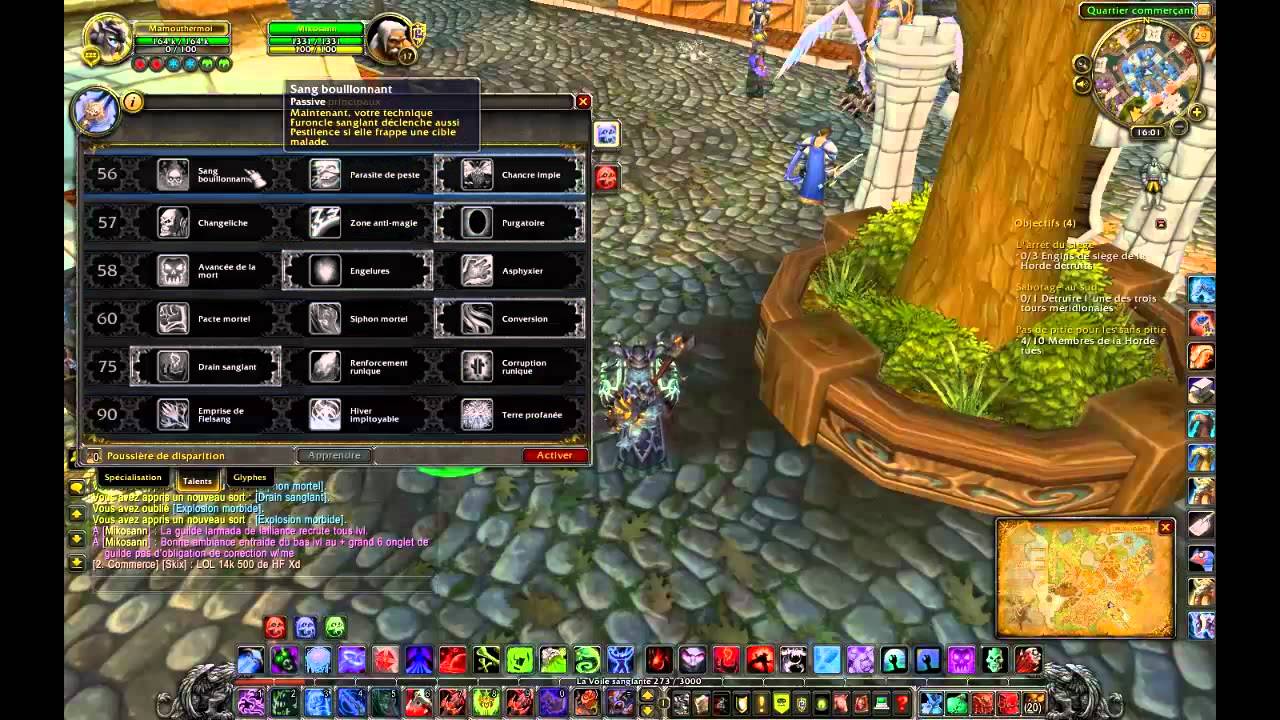 { WOW } Talent et glyphes DK [Sang/Givre] (MOP) - YouTube