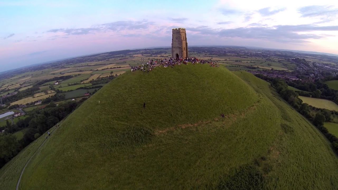 Solstice from the air at Glastonbury Tor - YouTube