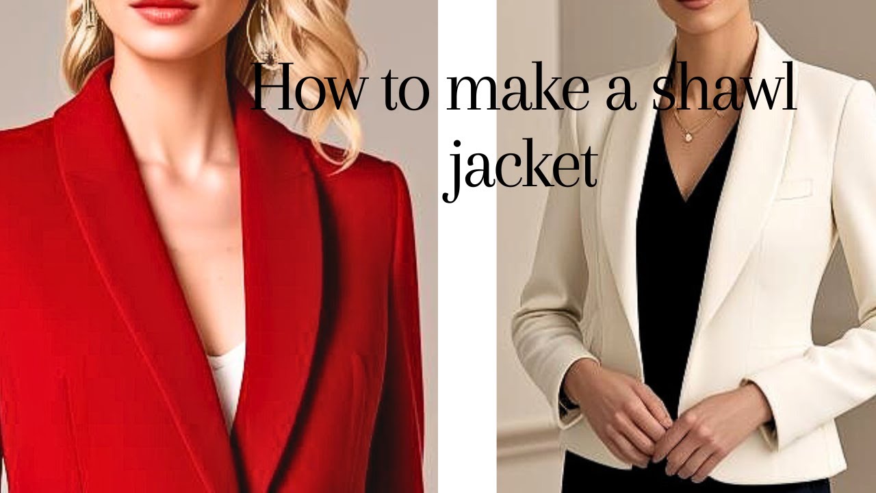 How to cut and sew a shawl jacket in (10 minutes) 🥰 #sewing - YouTube