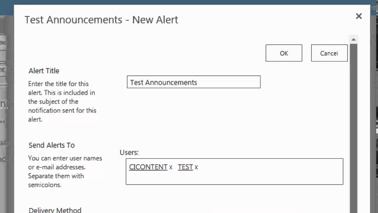 How to create and modify User Alerts (Sharepoint 2013) - YouTube