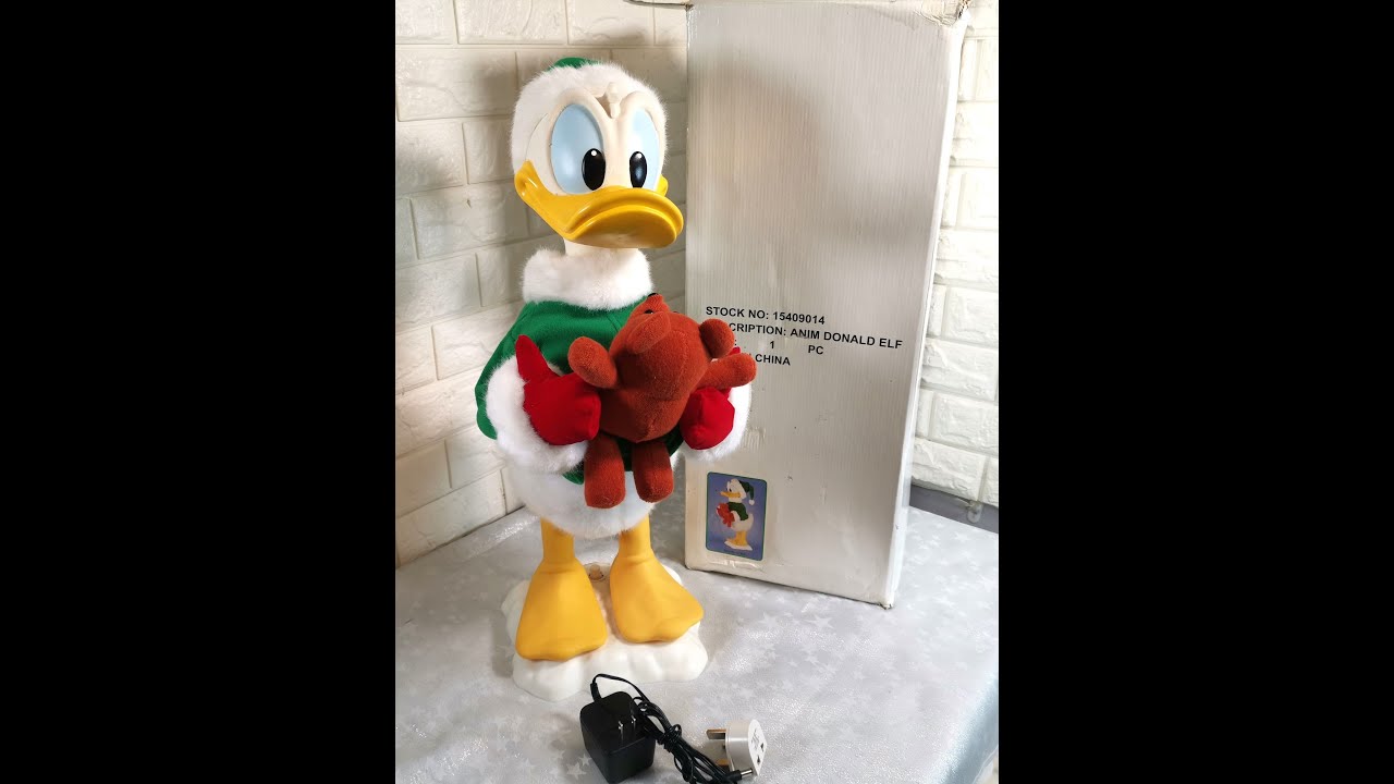 DISNEY 1996 Telco LARGE Donald Duck Holiday Animated Music Christmas 22 ...