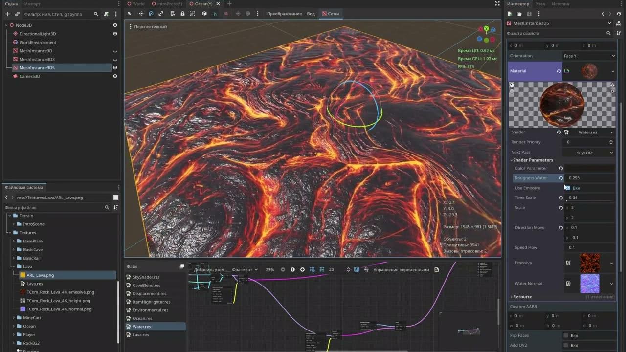 Lost Geo Odyssey [WIP 015] - Lava Shader #gamedev #shaders #godot #unreal #unity #shadedrgraph ...