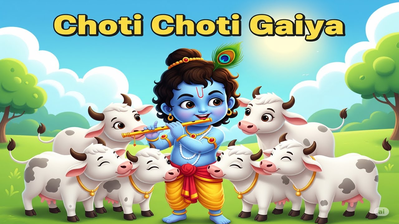 Krishna Kids Rhyme Choti Choti Gaiya Hathi Raja Hare Krishna Cartoon # ...