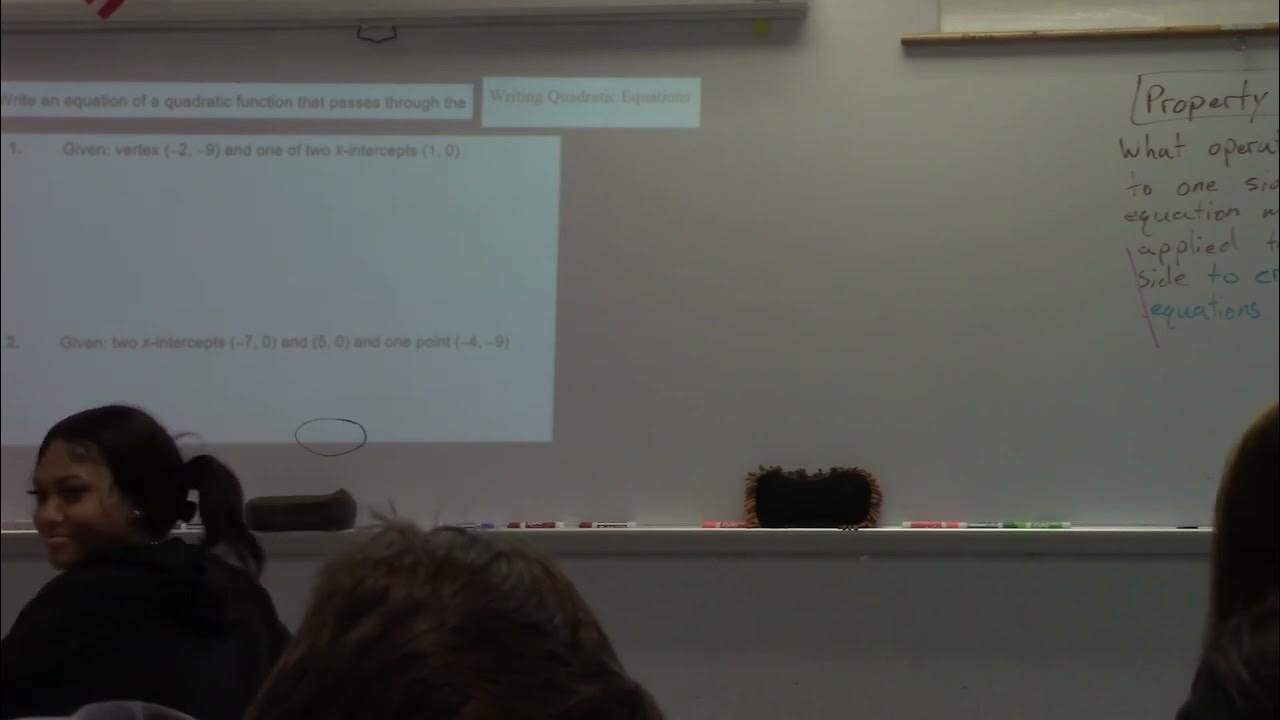 Feb 28 Alg 2 w Stats Writing and Solving Quadratic Equations - YouTube