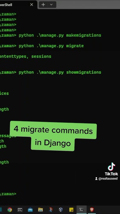 4 migrate commands in Django #django #python #code #tips #tricks #programming - YouTube
